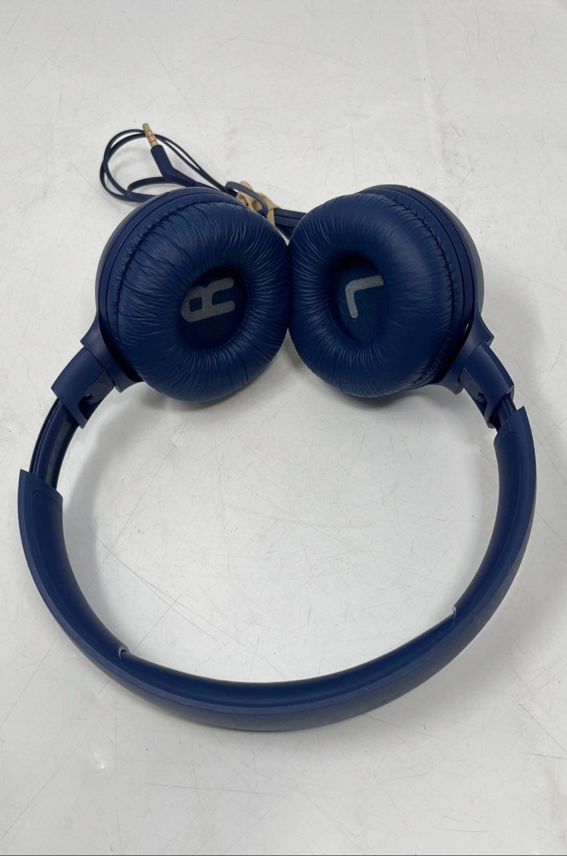 JBL Tune 500 Blue Wired Surround Sound Adjustable Headband Headphones ...