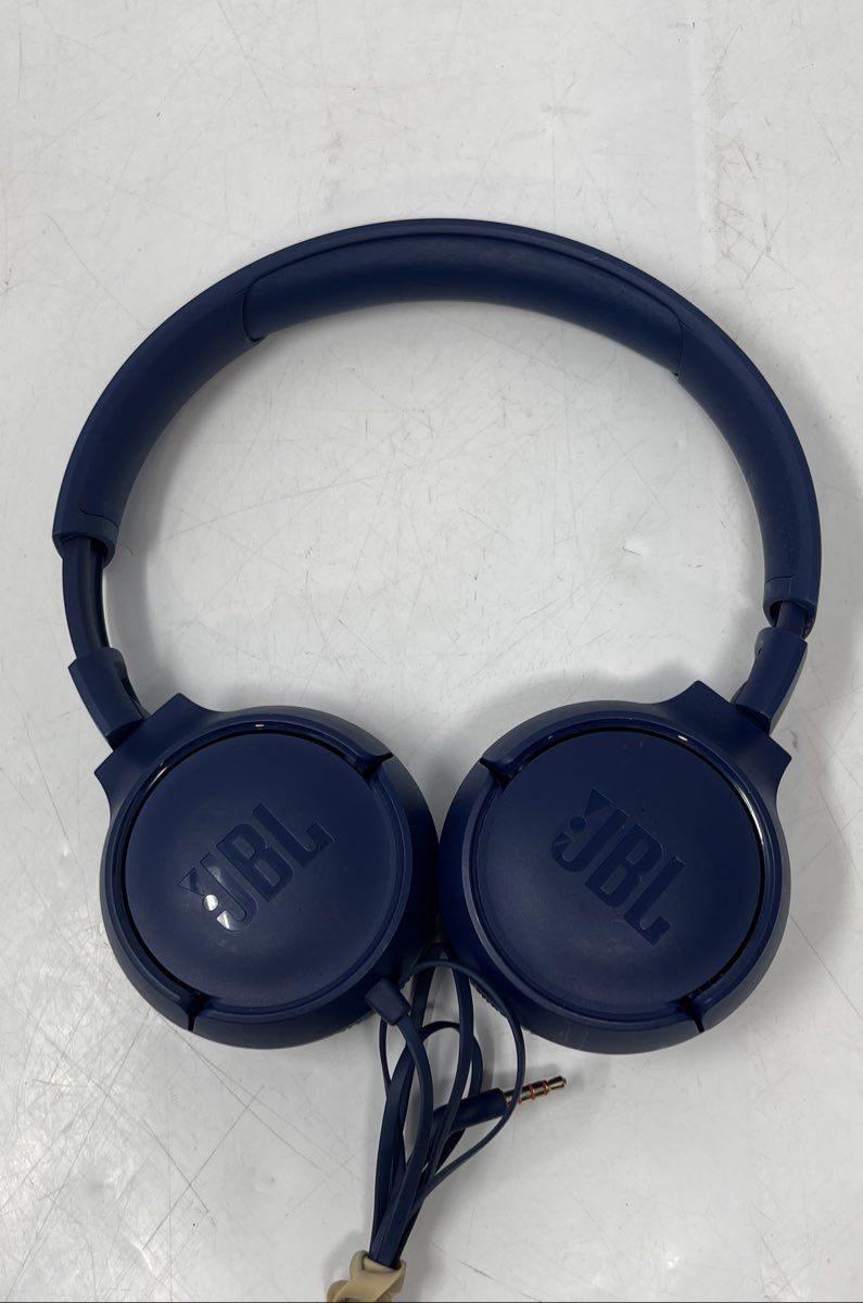 JBL Tune 500 Blue Wired Surround Sound Adjustable Headband Headphones ...