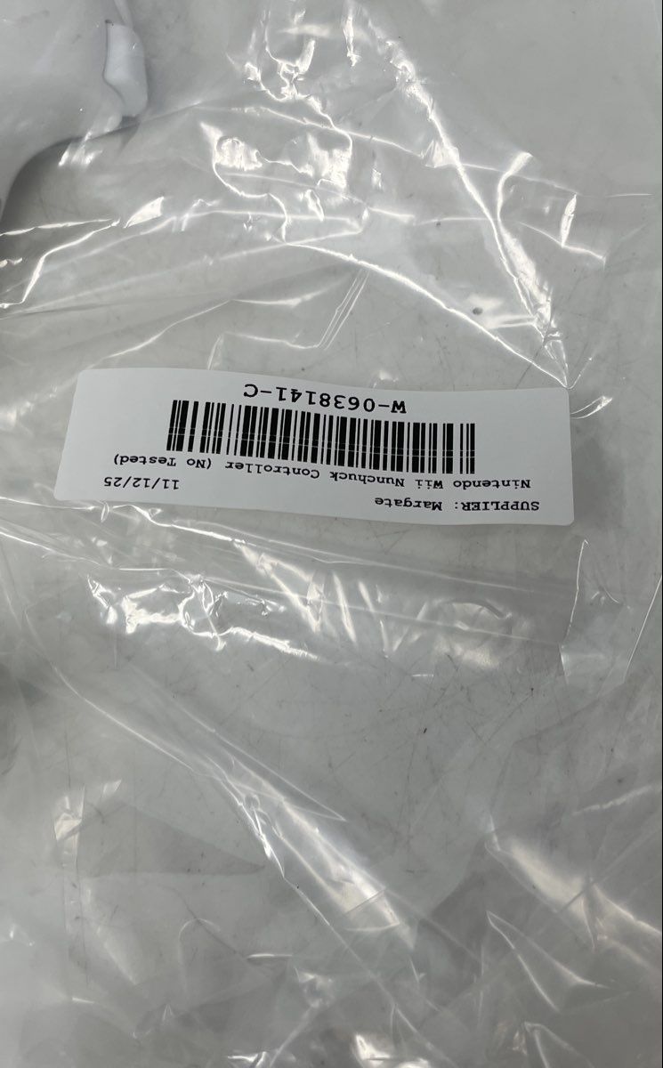 Nintendo Wii Nunchuck White Simple Design Gaming Controller Not Tested ...