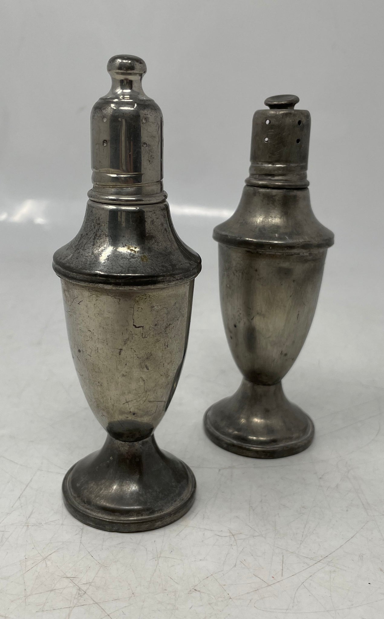 Vintage Webb Pewter Weighted Silver-Tone Salt & Pepper Dispenser Shake ...