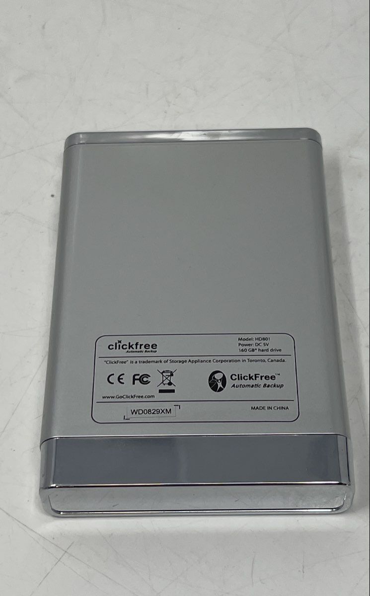 Clickfree HD801 Multi-PC Silver Automatic Backup External Hard Drive N ...