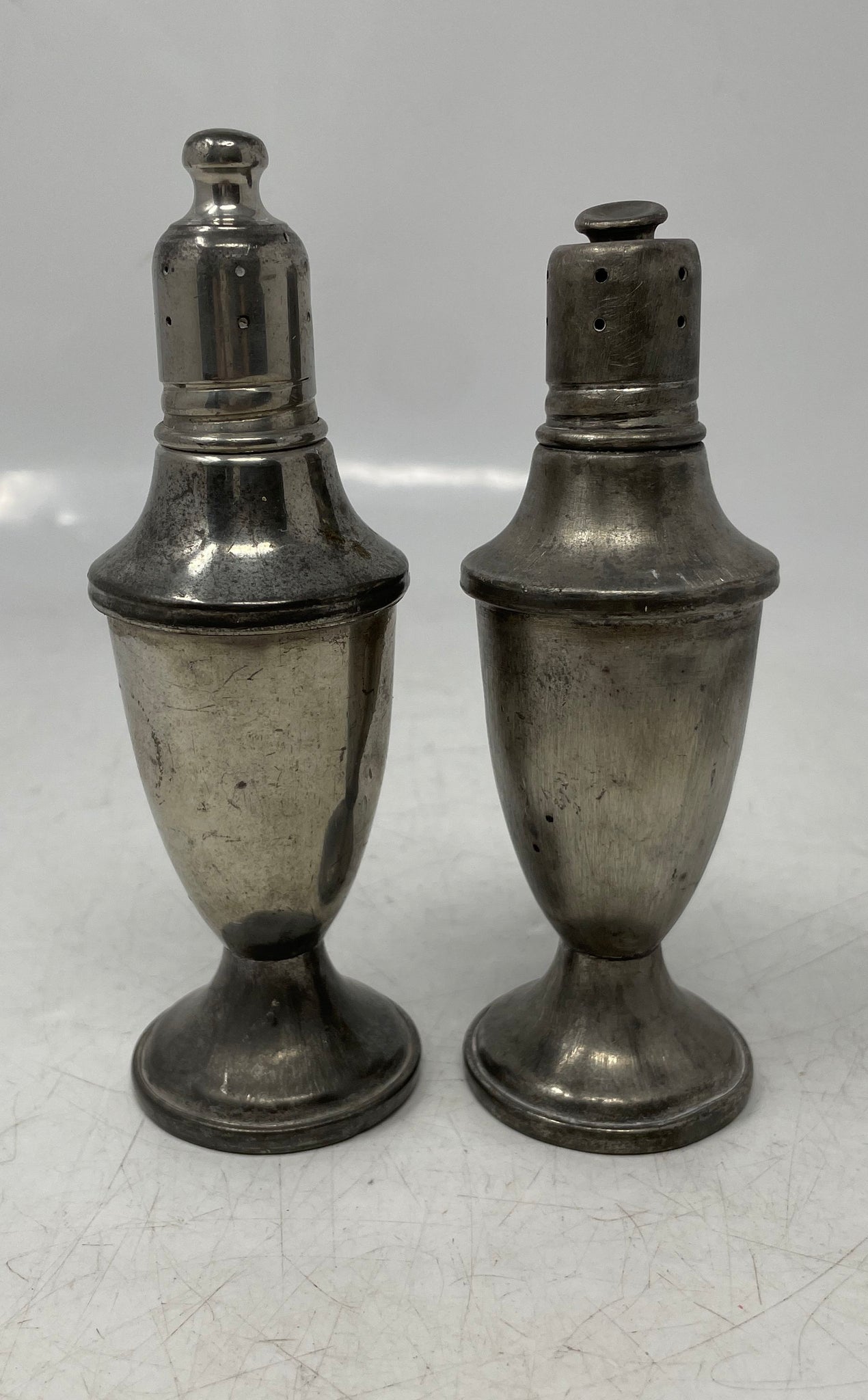 Vintage Webb Pewter Weighted Silver-Tone Salt & Pepper Dispenser Shake ...