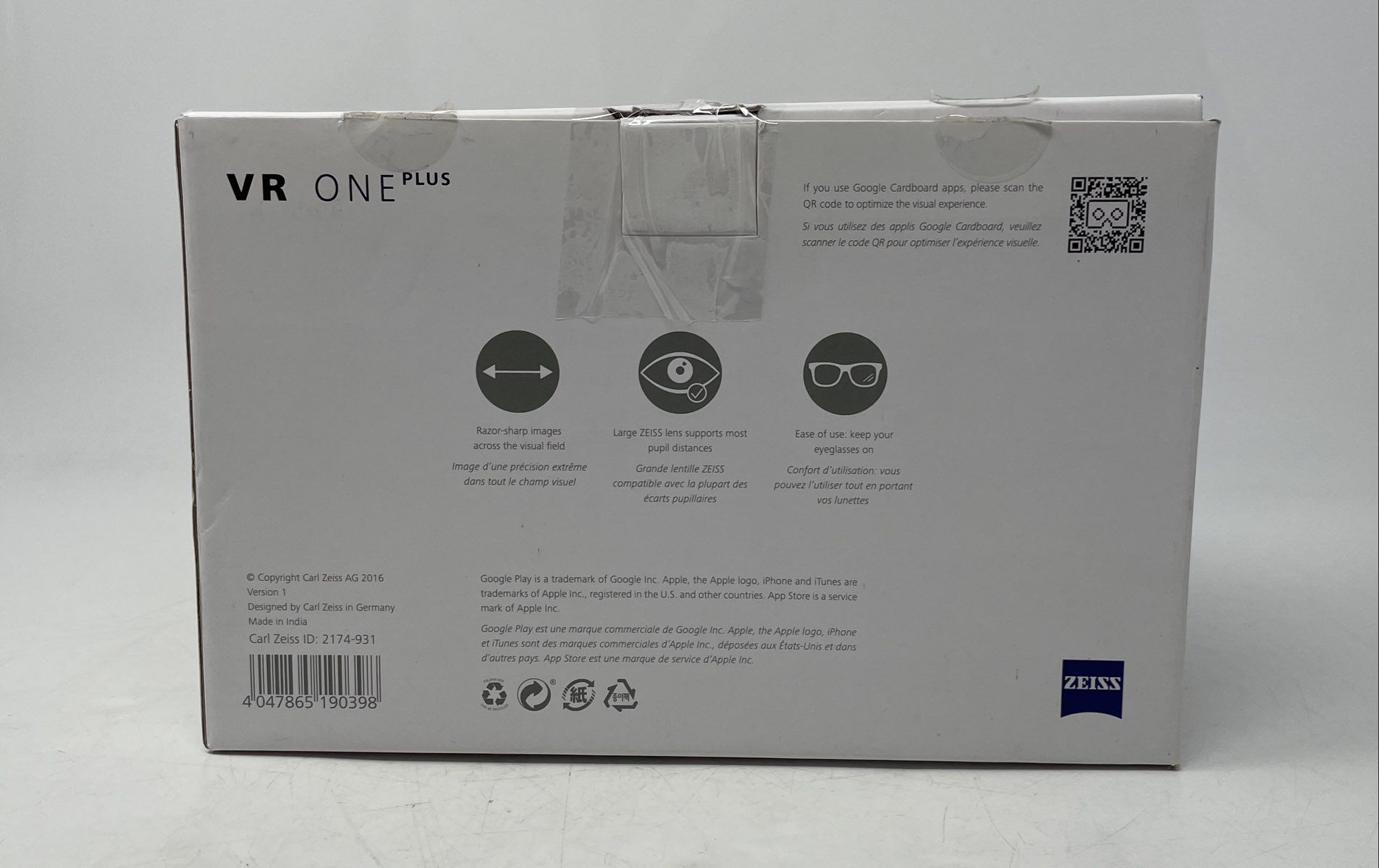 Zeiss VR One Plus Virtual Reality Headset For Smartphones Goggles Not ...